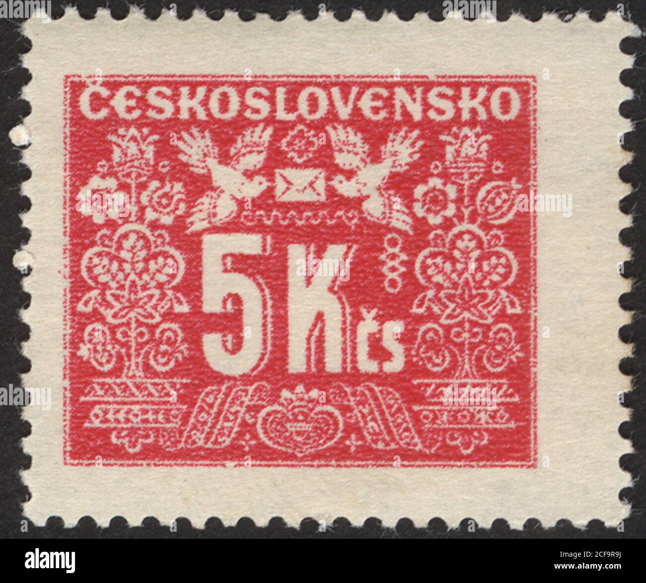 Postage stamps of the Czechoslovakia. Stamp printed in the ...