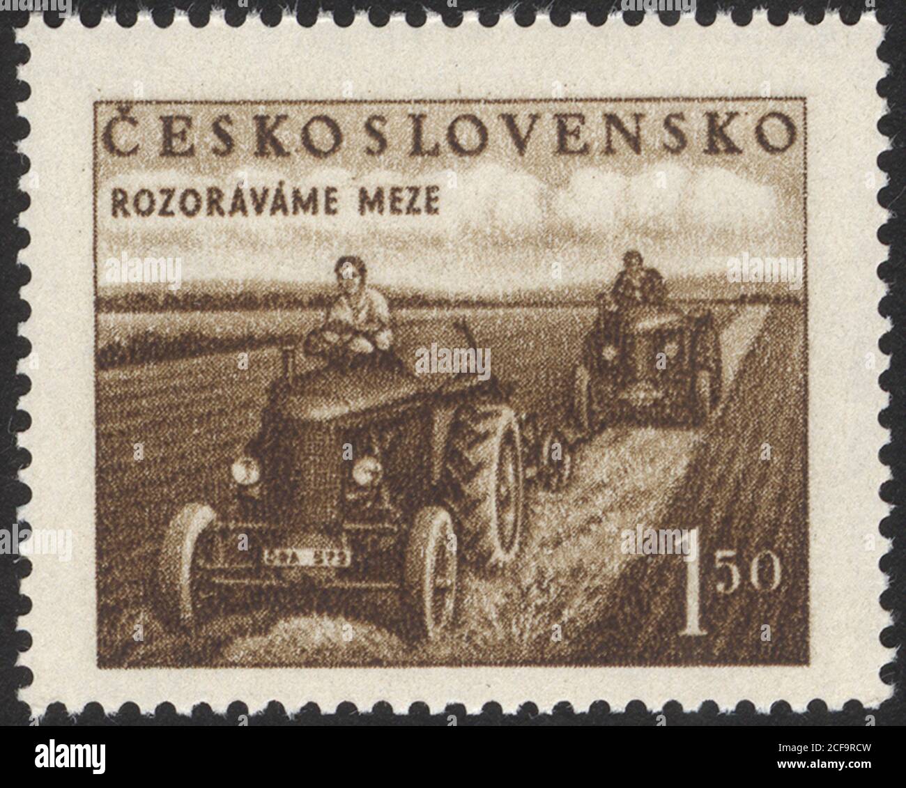 Postage stamps of the Czechoslovakia. Stamp printed in the ...