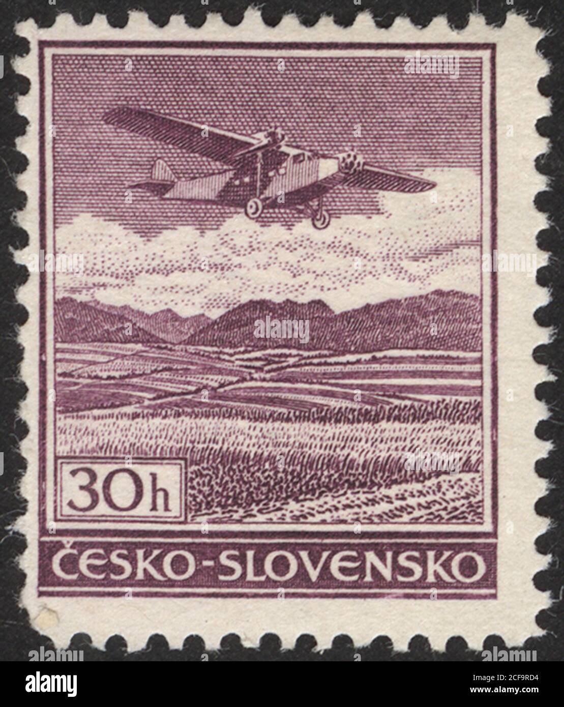 Postage stamps of the Czechoslovakia. Stamp printed in the ...