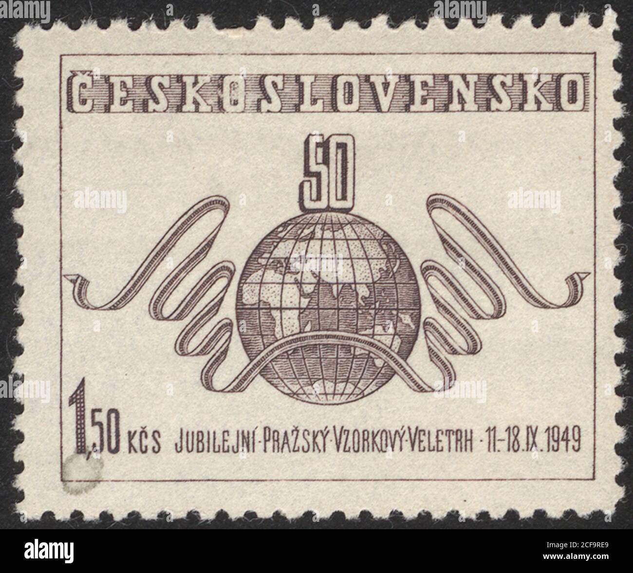 Postage stamps of the Czechoslovakia. Stamp printed in the ...
