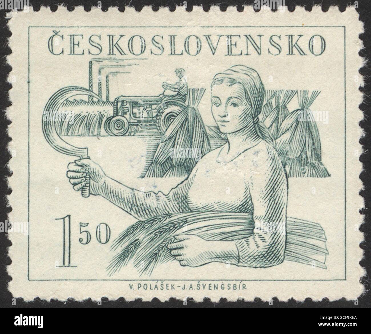Postage stamps of the Czechoslovakia. Stamp printed in the ...