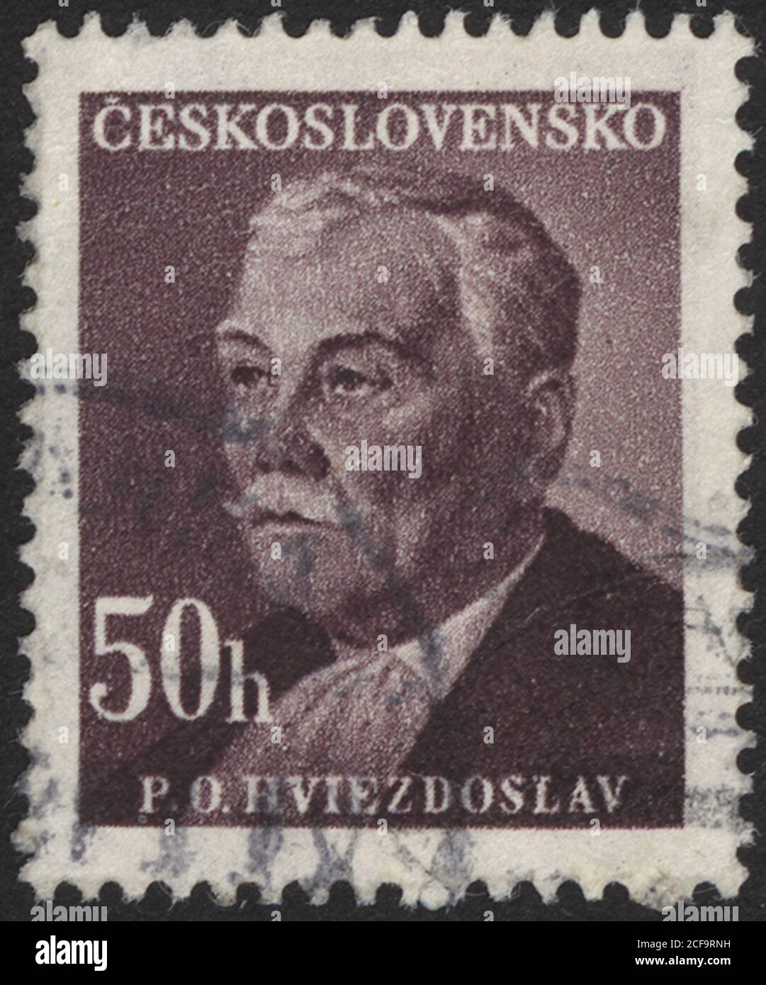 Postage stamps of the Czechoslovakia. Stamp printed in the ...