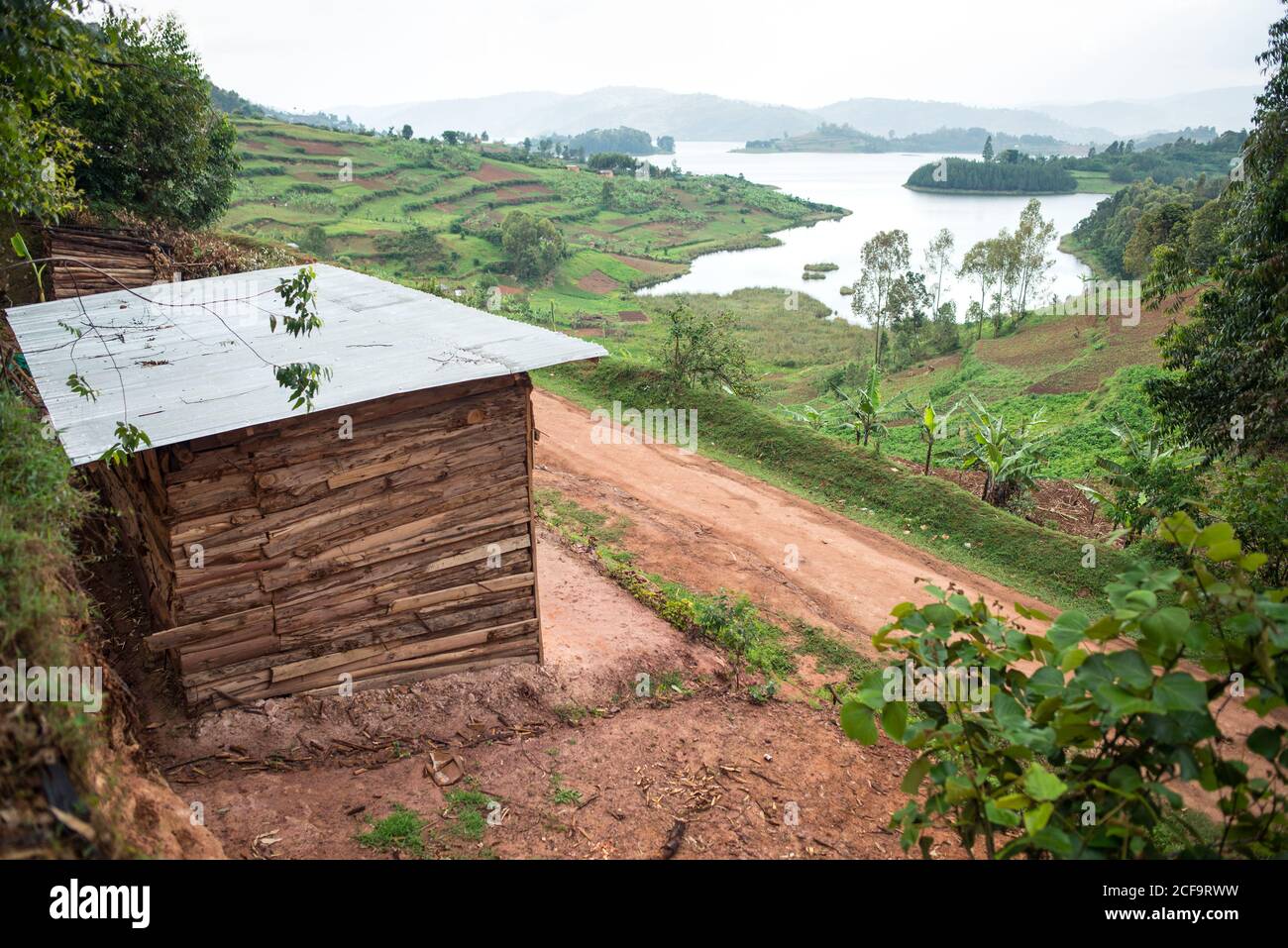 Uganda - November 26, 2016: From above magnificent scenery of ...