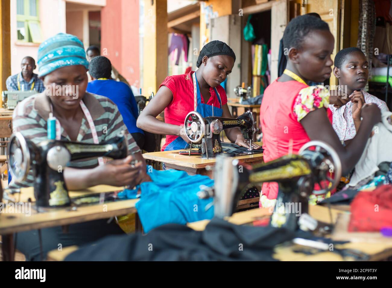 Diligent african tailors colorful clothes hi-res stock photography and ...