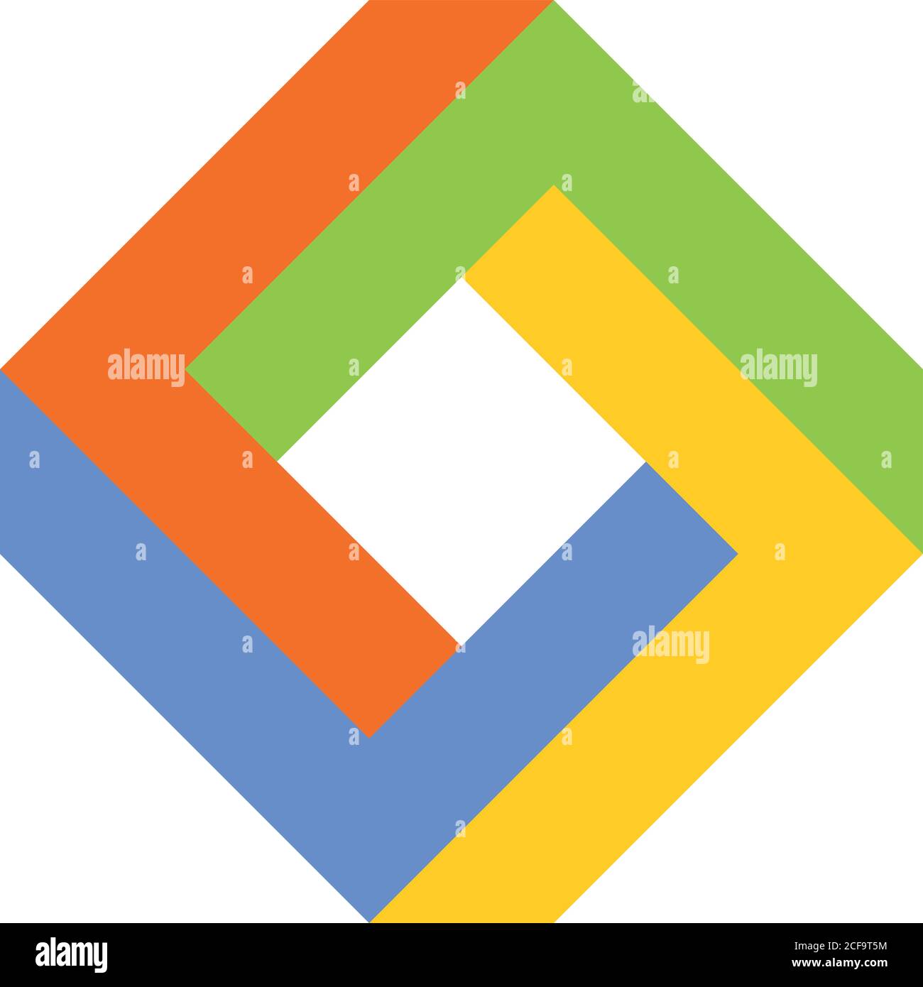 Impossible square icon. Geometric 3D object optical illusion. Vector ...