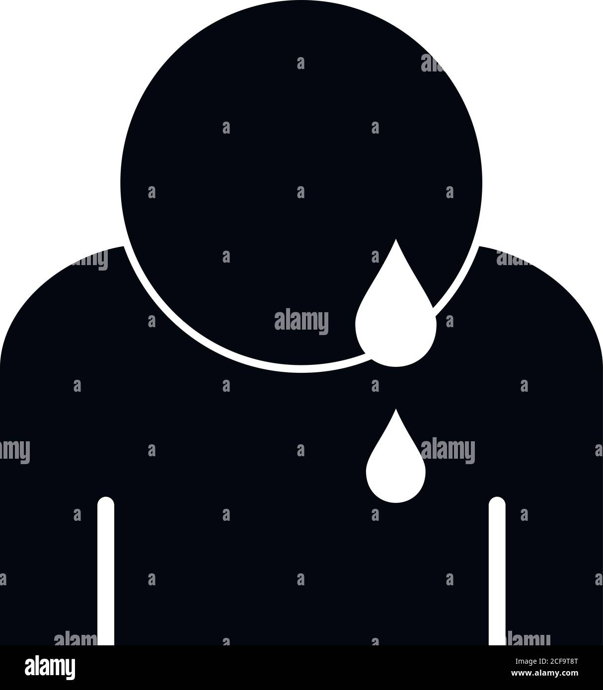 Stress bad cry icon. Simple illustration of stress bad cry vector icon ...