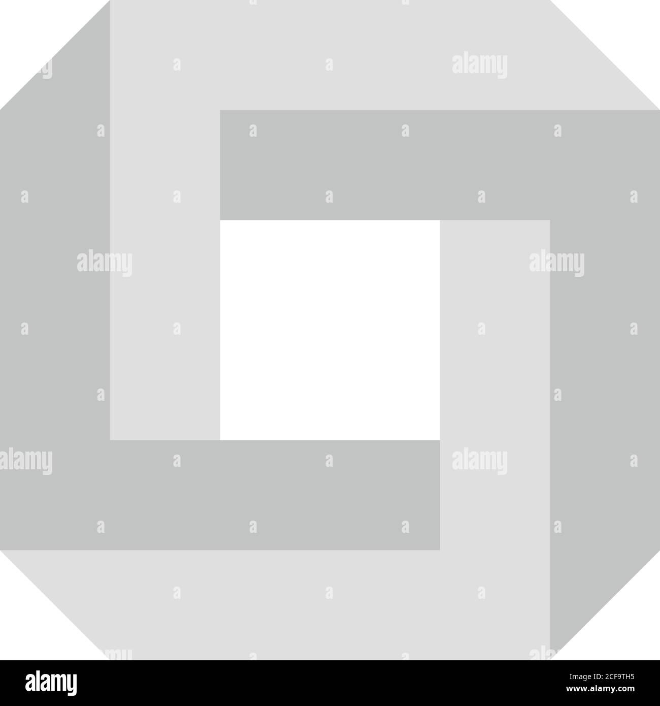 Impossible square icon. Geometric 3D object optical illusion. Vector ...