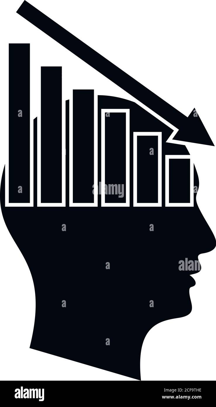 Stress low chart icon. Simple illustration of stress low chart vector ...
