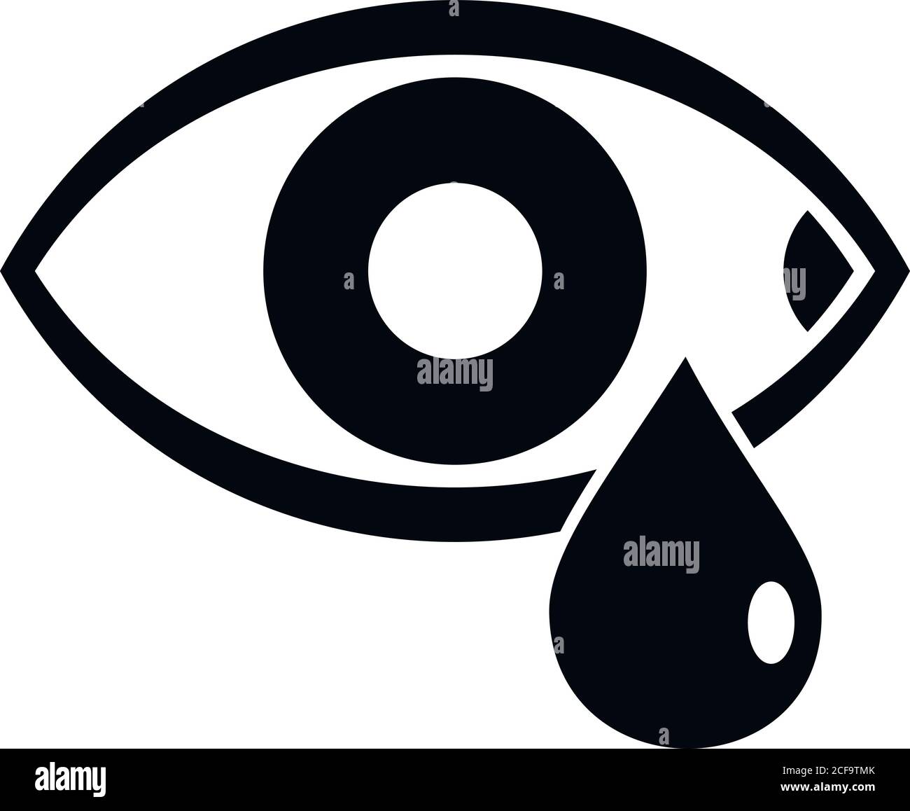 Stress crying eye icon. Simple illustration of stress crying eye vector ...