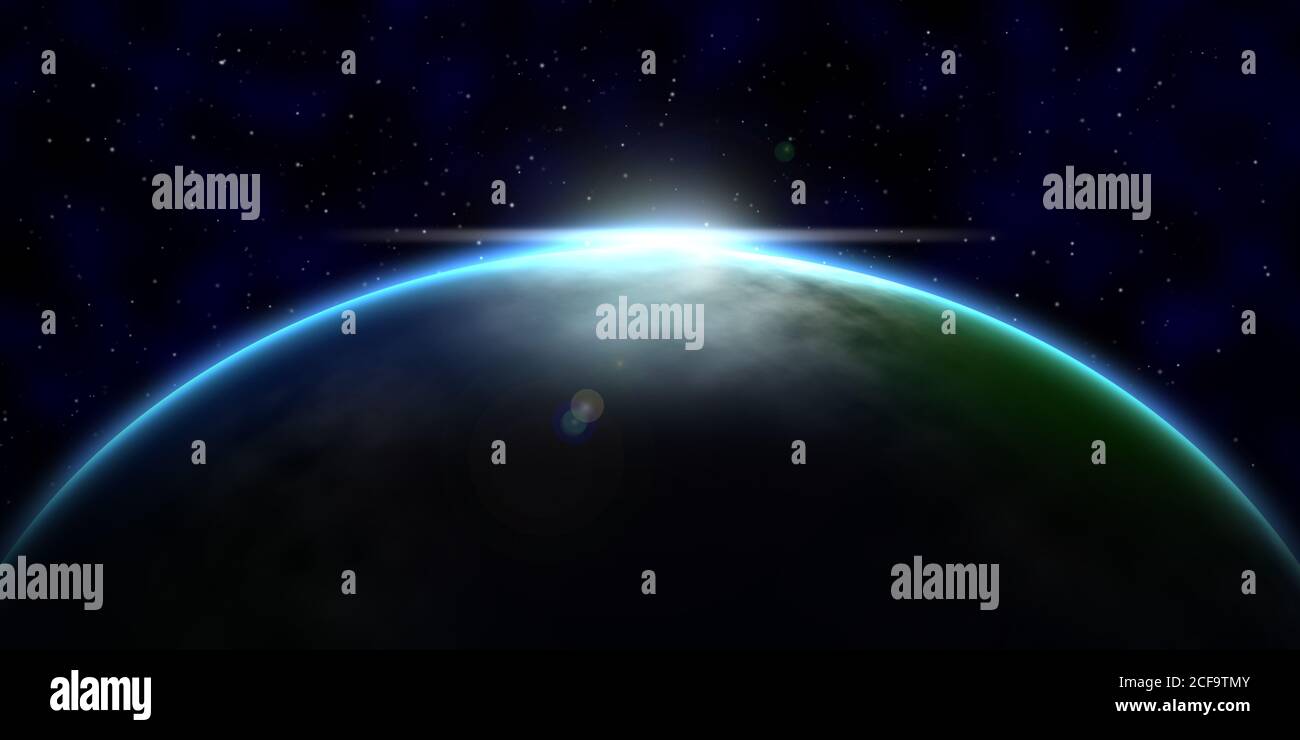 View of blue planet Earth in space. Illustration of Earth planet Stock ...