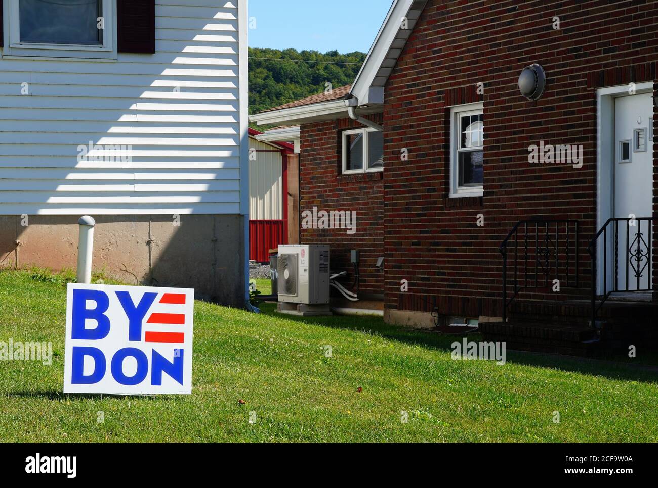 JIM THORPE, PA -30 AUG 2020- View of a political lawn sign for Joe ...