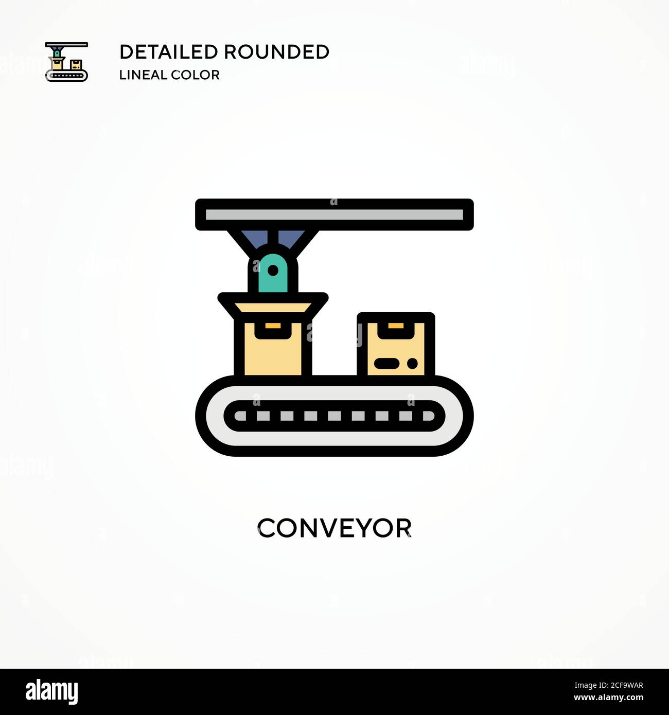Conveyor vector icon. Modern vector illustration concepts. Easy to edit ...