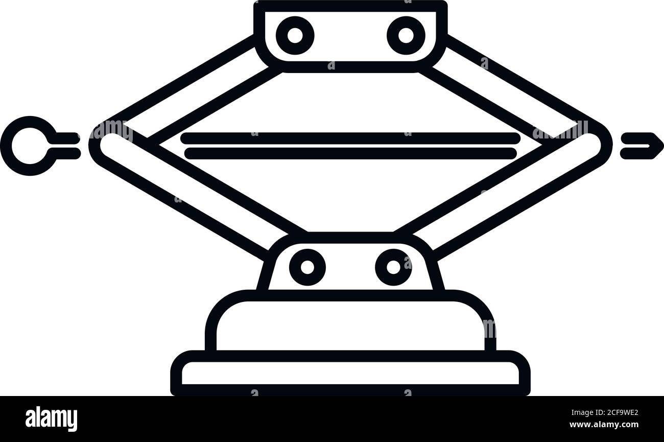 Machine jack-screw icon. Outline machine jack-screw vector icon for web ...
