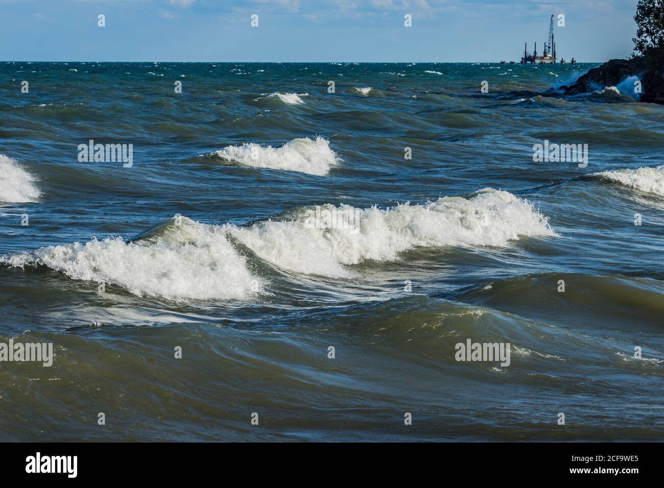 white cap waves on lake Ontario Stock Photo - Alamy