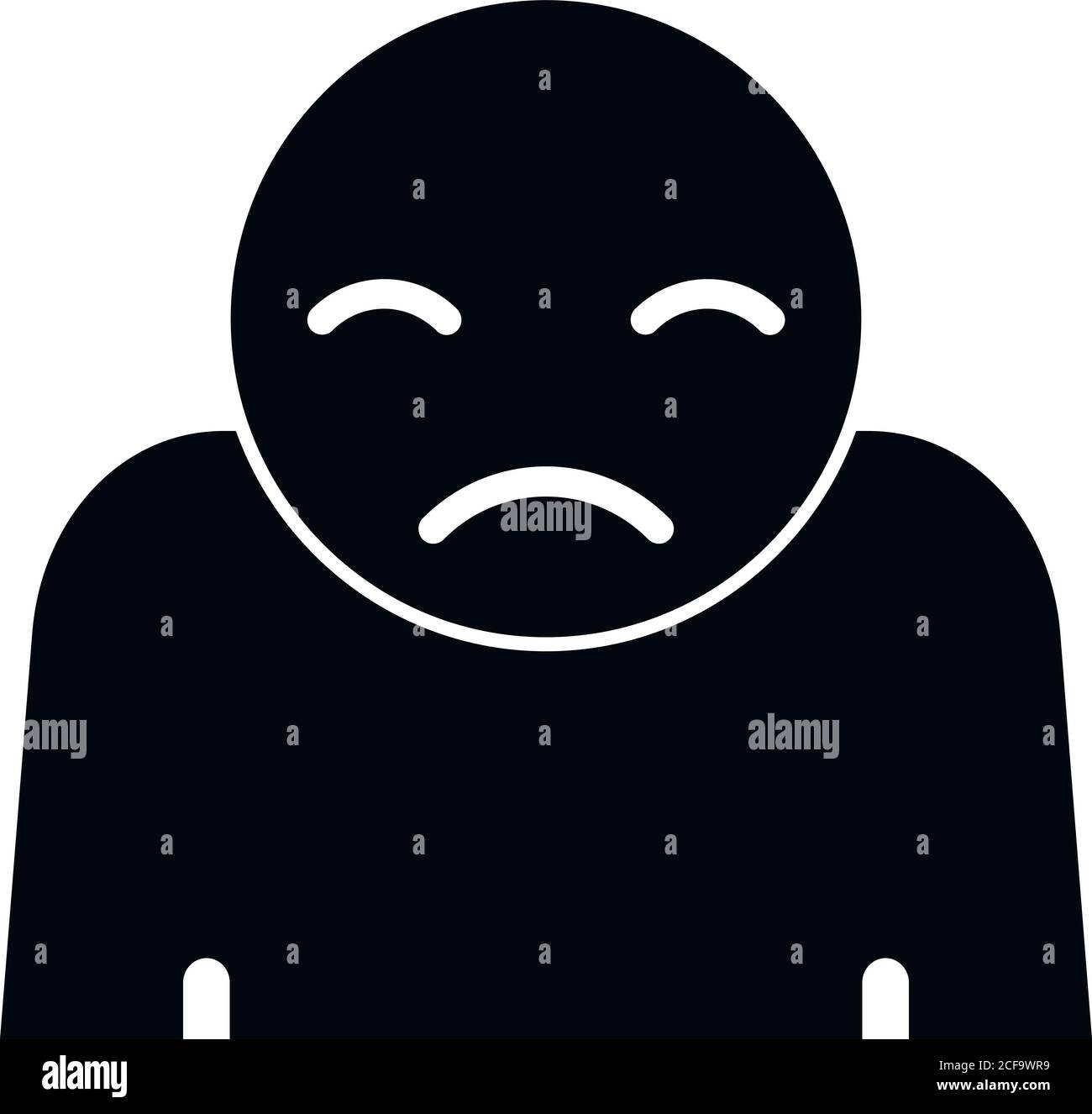 Sad man icon. Simple illustration of sad man vector icon for web design ...