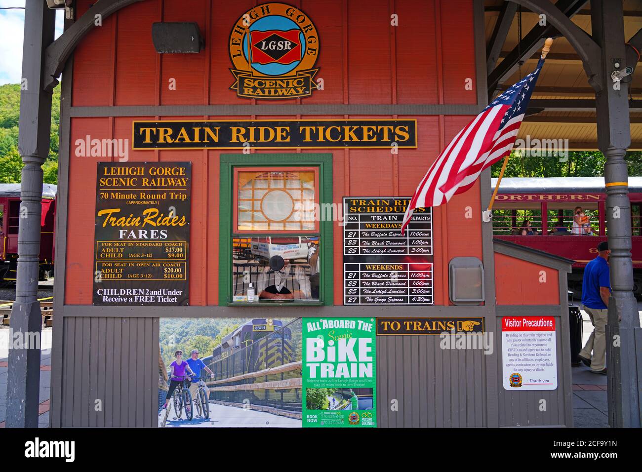 JIM THORPE, PA -30 AUG 2020- View of the historic Lehigh Gorge Scenic ...