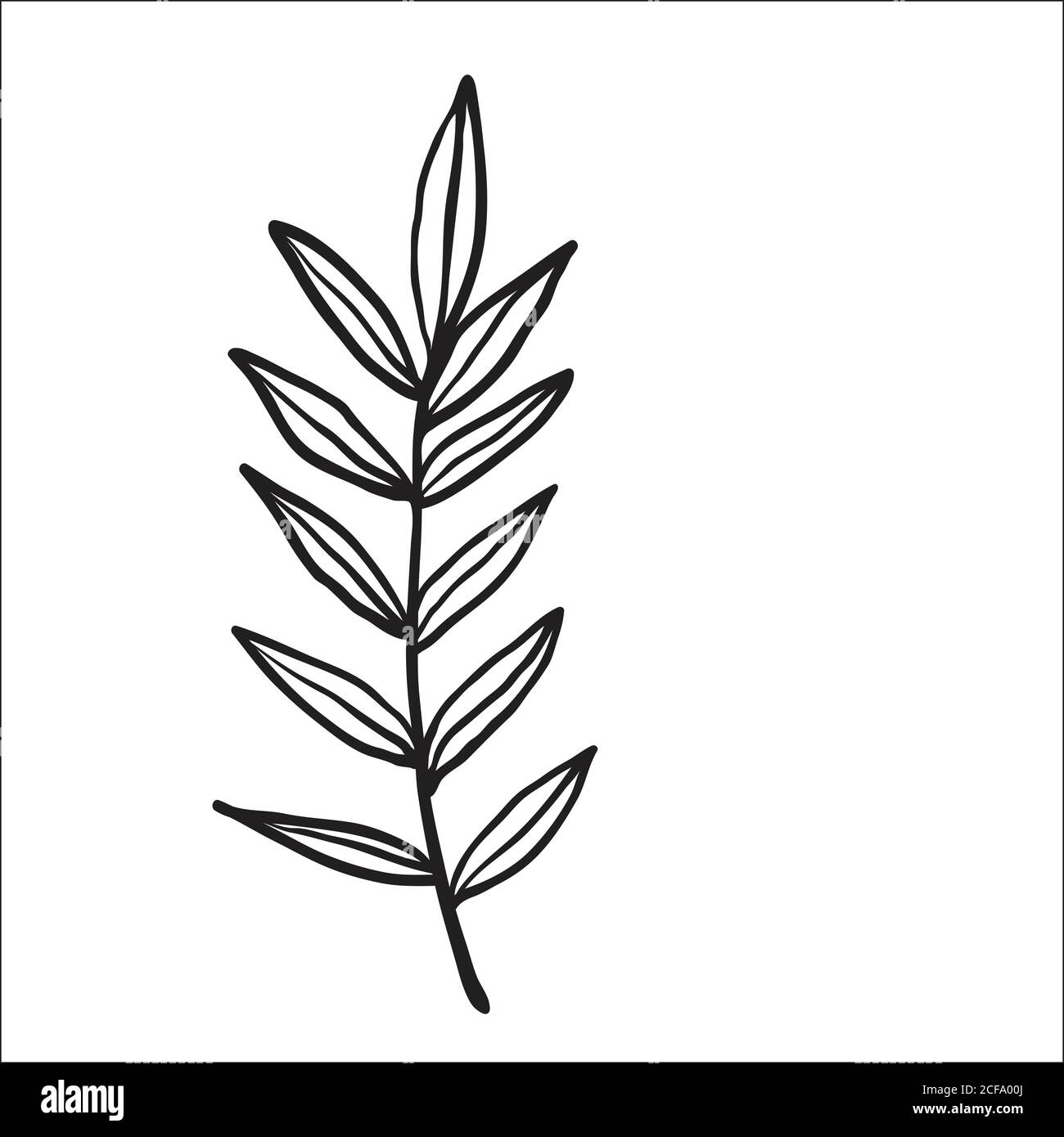 Black and white sketch plant line on white background Stock Vector ...