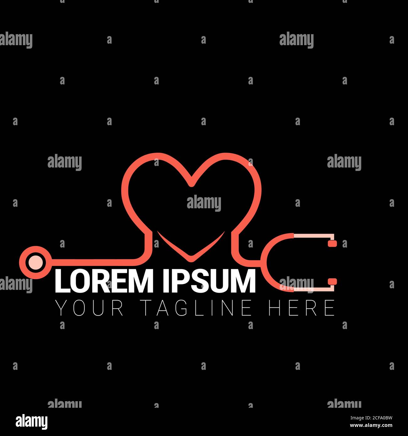 cardiology illustration vector logo design for medical and health care ...