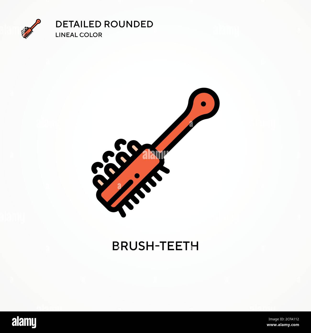 Brush-teeth vector icon. Modern vector illustration concepts. Easy to edit and customize Stock ...