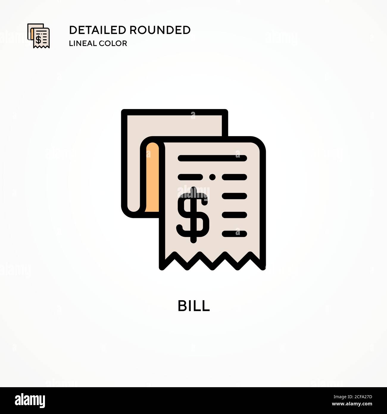 Bill vector icon. Modern vector illustration concepts. Easy to edit and ...
