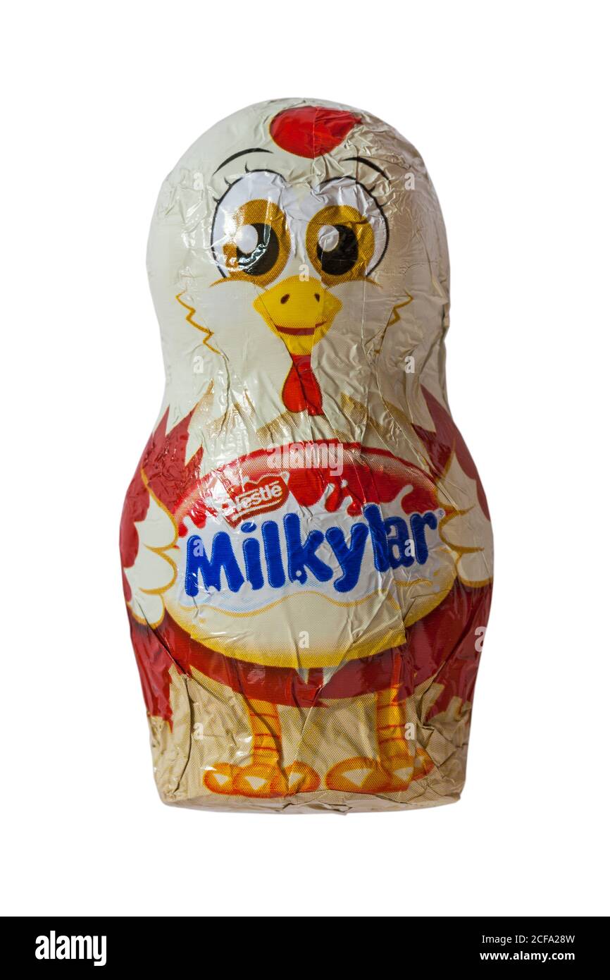 Nestlé mini Milky bar, Milkybar, hen isolated on white background ...
