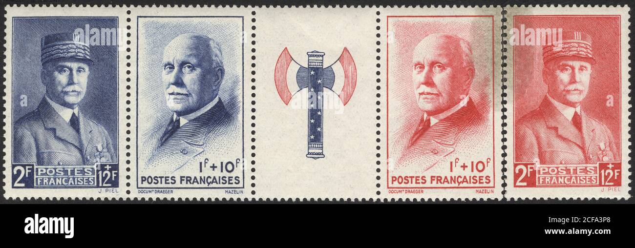 Postage stamps of the France. Stamp printed in the France. Stamp ...