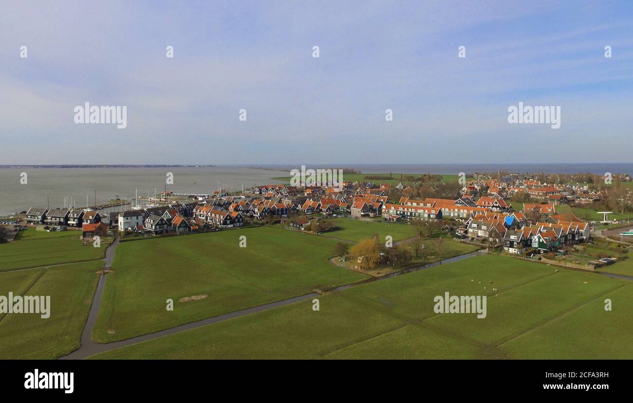 Aerial view on Marken, Netherlands Stock Photo - Alamy