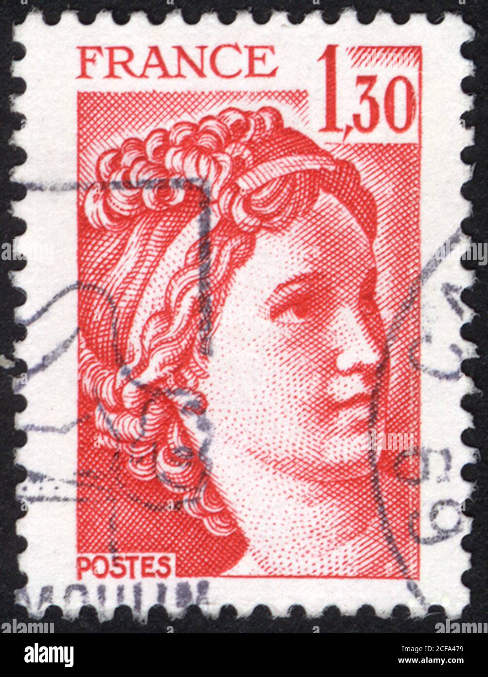 Postage stamps of the France. Stamp printed in the France. Stamp ...