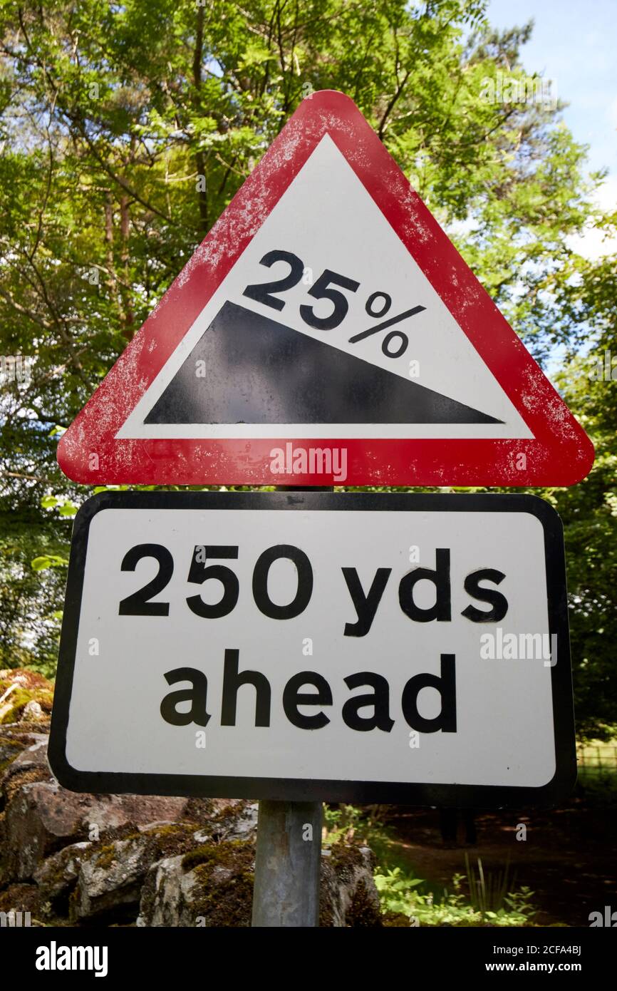 Steep decline sign hi-res stock photography and images - Alamy