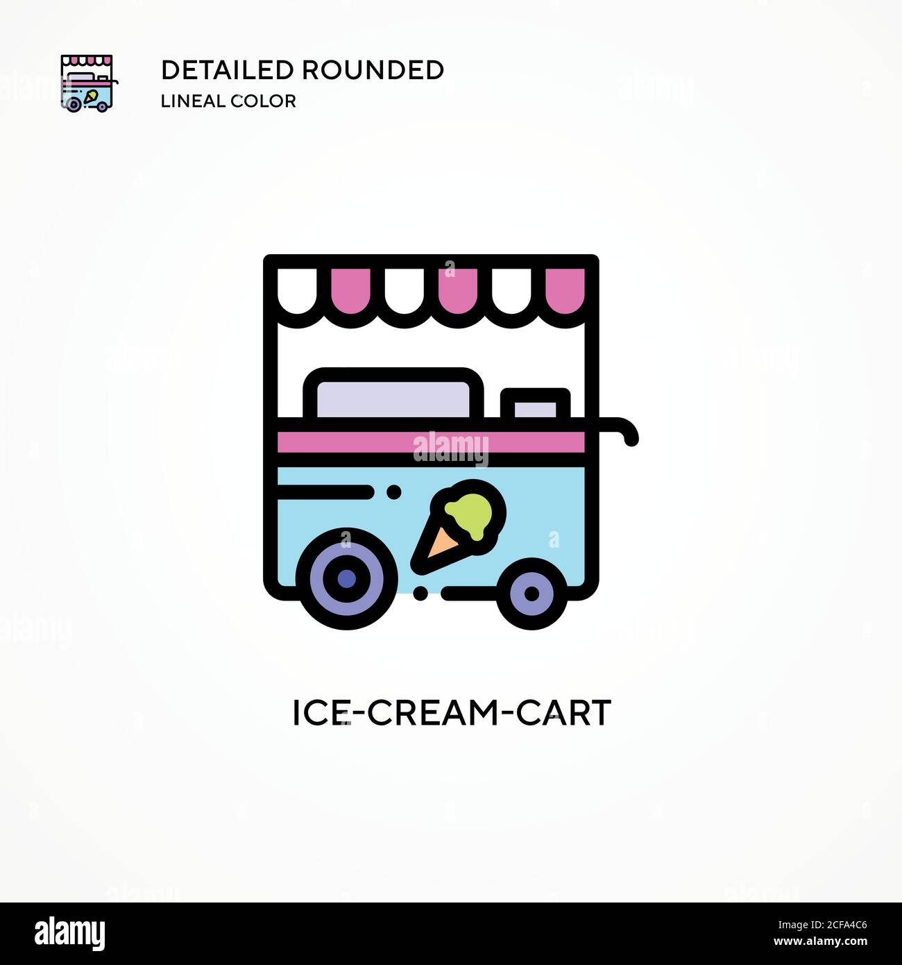 Ice-cream-cart vector icon. Modern vector illustration concepts. Easy ...