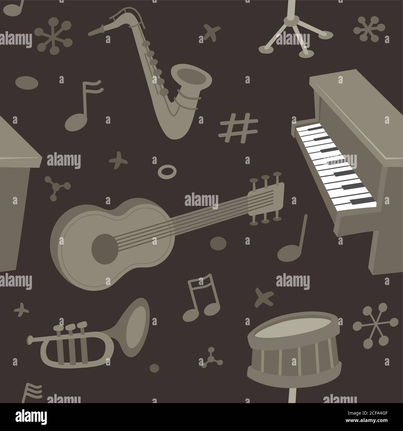 Vector seamless pattern. Background made with retro style illustrations ...