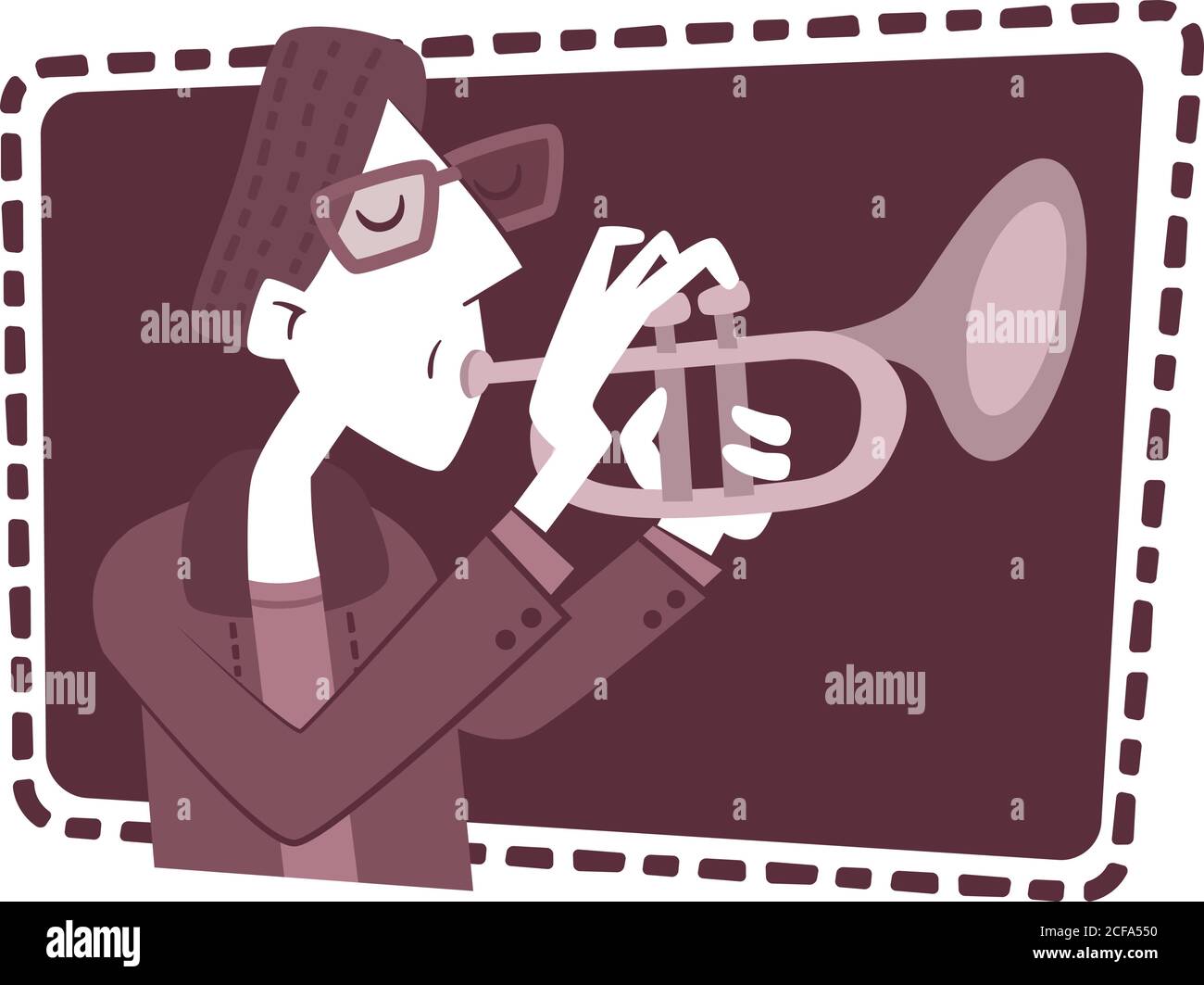Retro style illustration of a man playing the trumpet Stock Vector ...