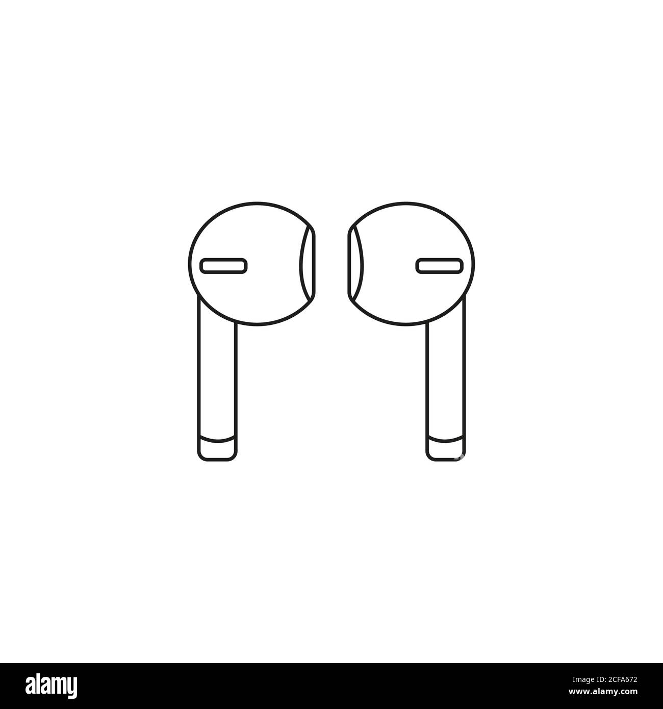 Airpods outline icon, wireless earphones symbol isolated vector Stock ...