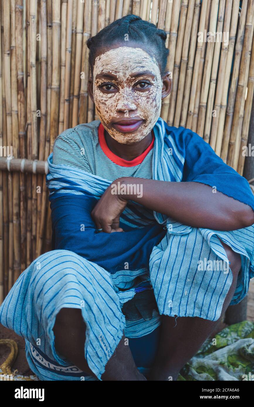 Madagascar - JULY 6, 2019: Exotic ethnic person in multi coloured ...