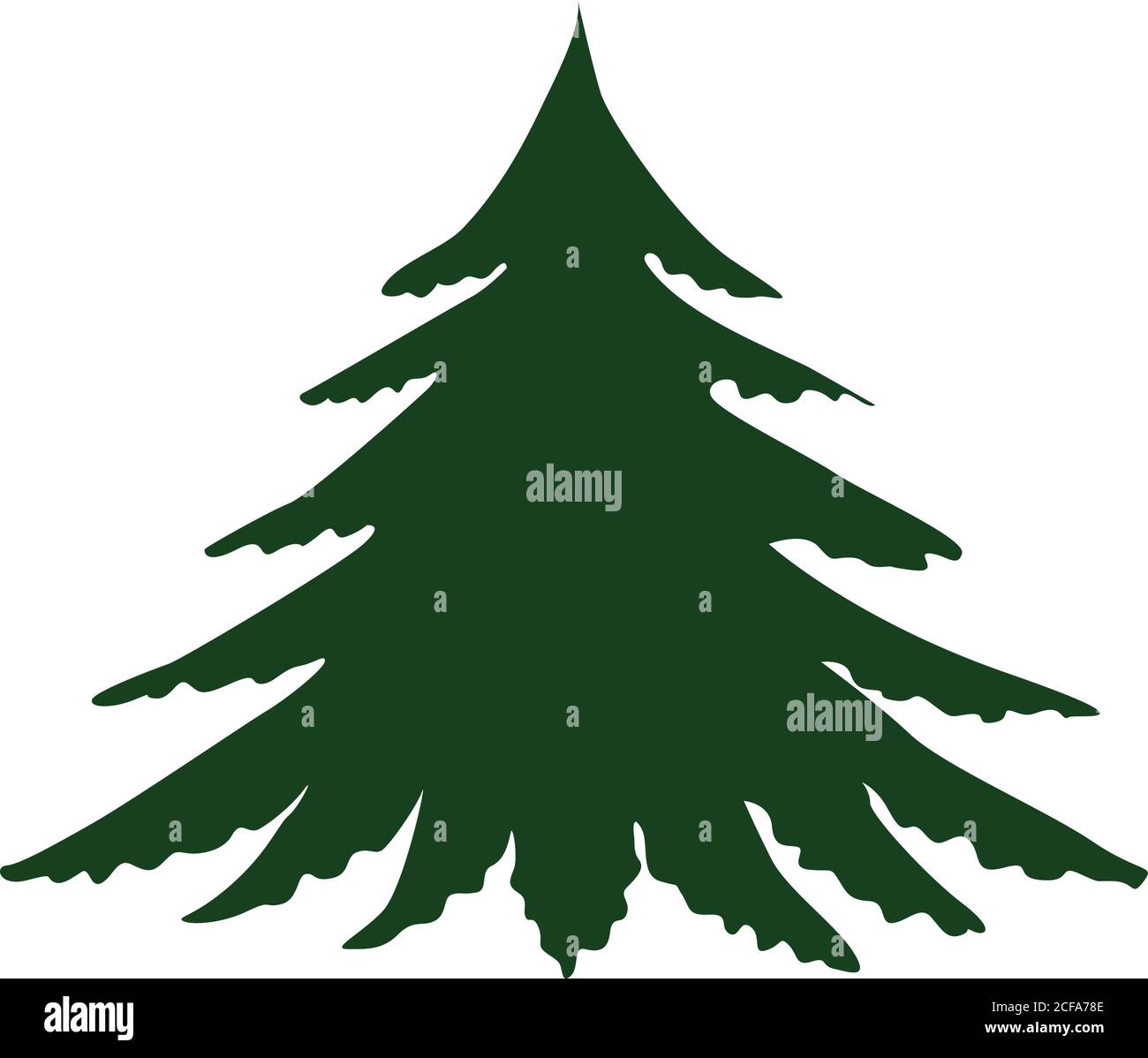 Christmas tree. The tree is green. Isolated vector illustrations Stock ...