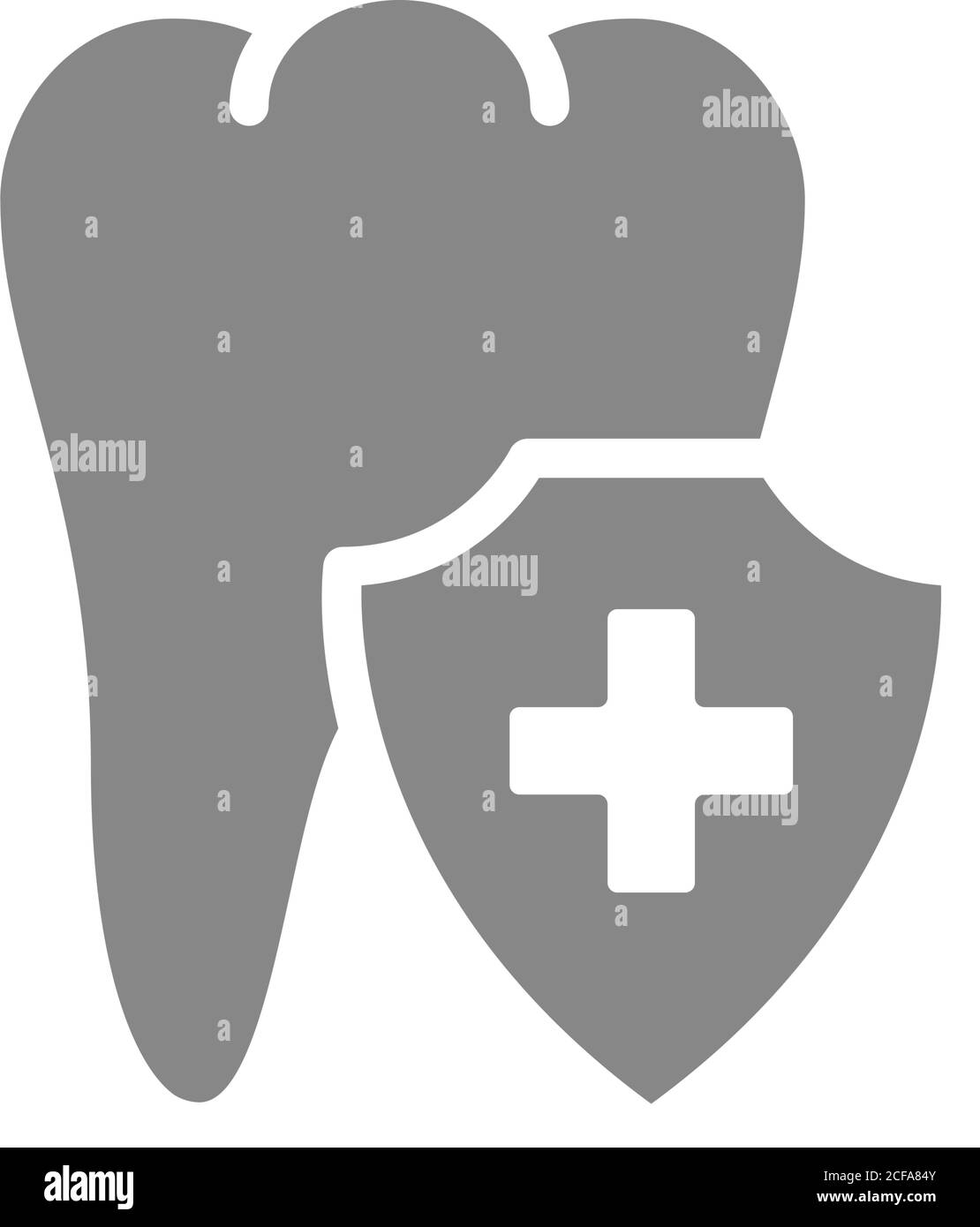 Healthy protected tooth gray icon. First aid for tooth symbol Stock ...