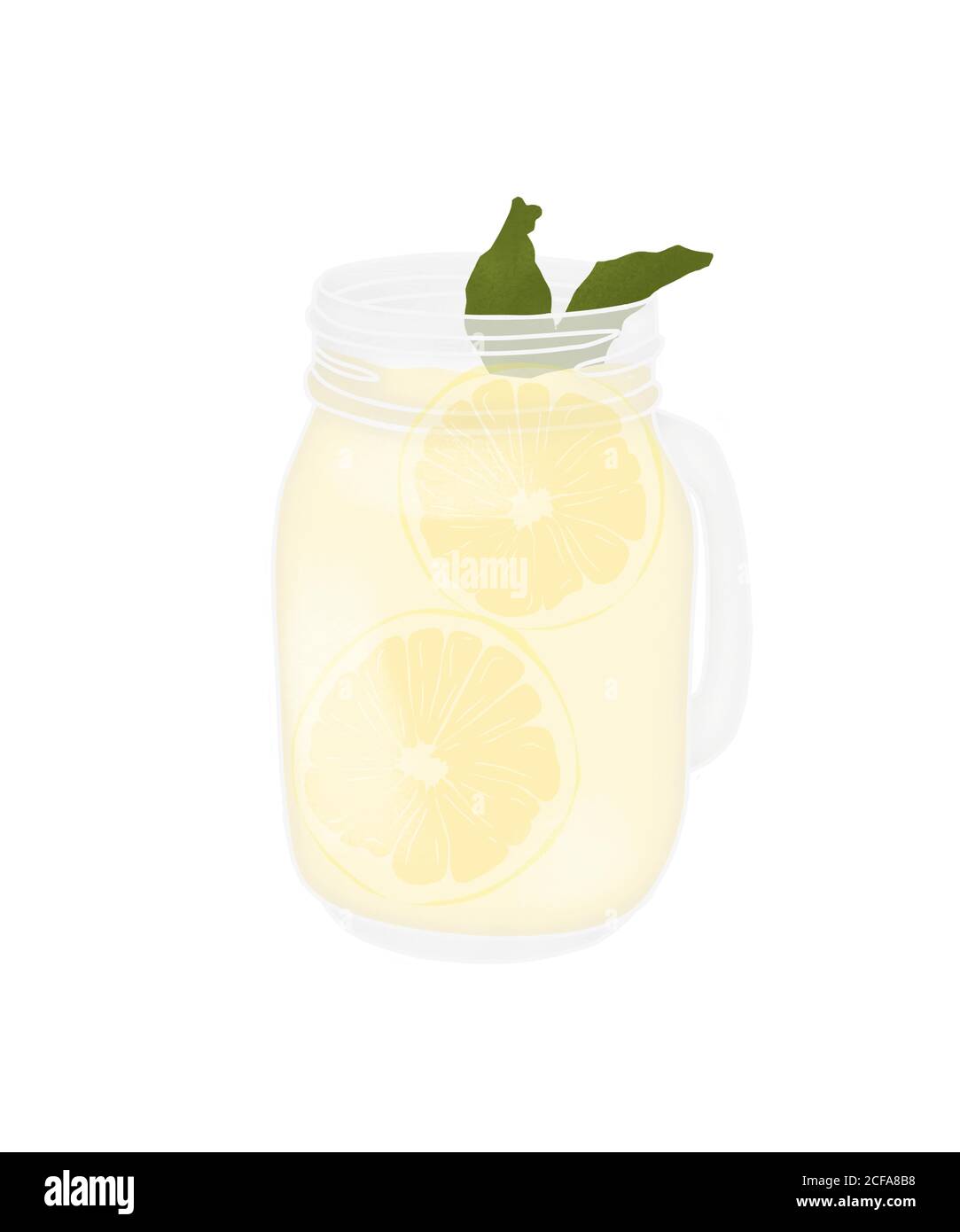 Vertical illustration of a jar of lemonade isolated on a white ...
