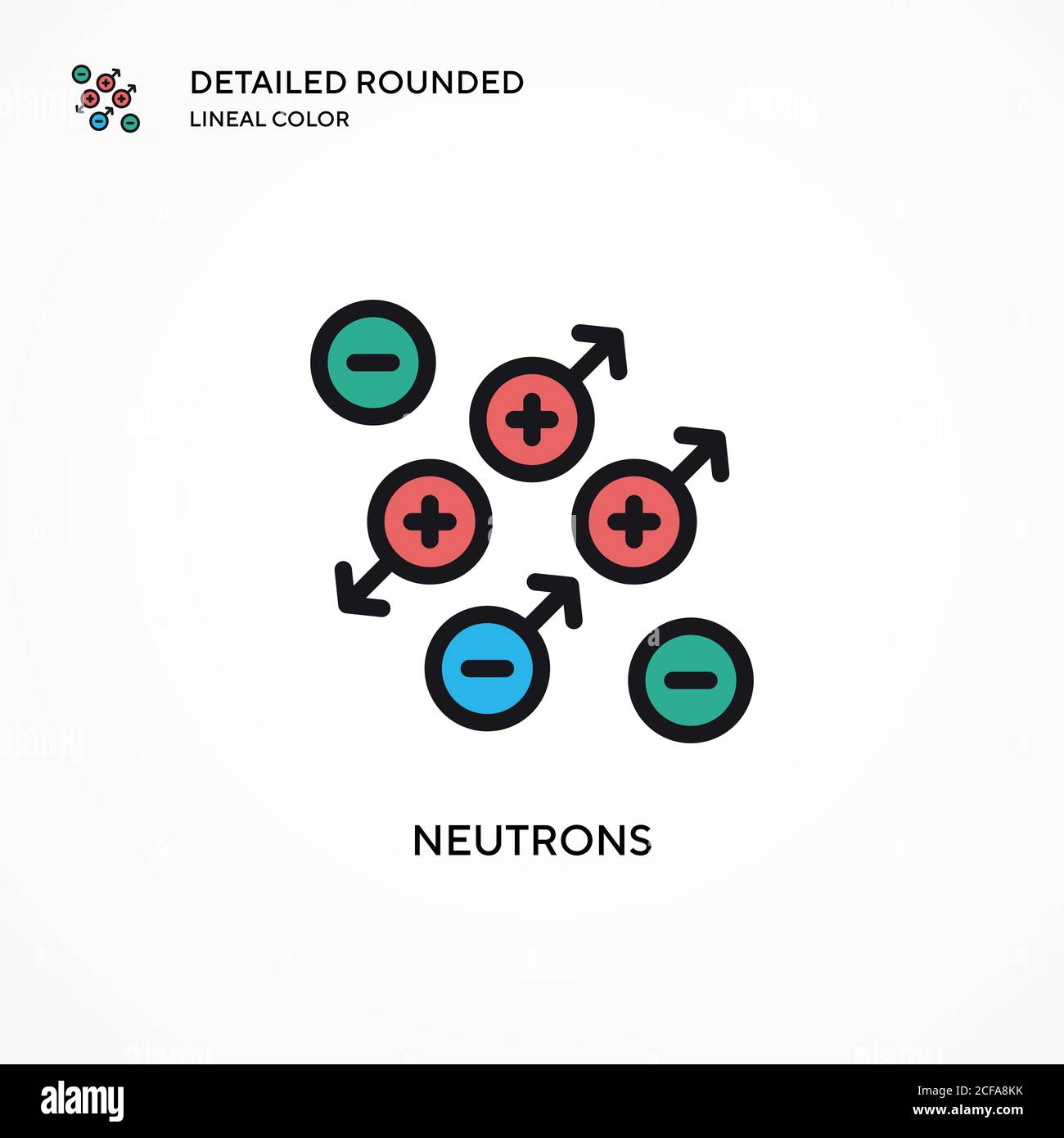 Neutrons vector icon. Modern vector illustration concepts. Easy to edit ...
