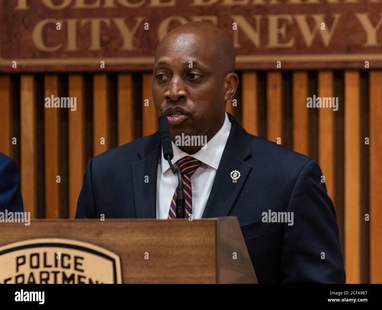 NYPD Chief of Detectives Rodney Harrison speaks at press conference of ...