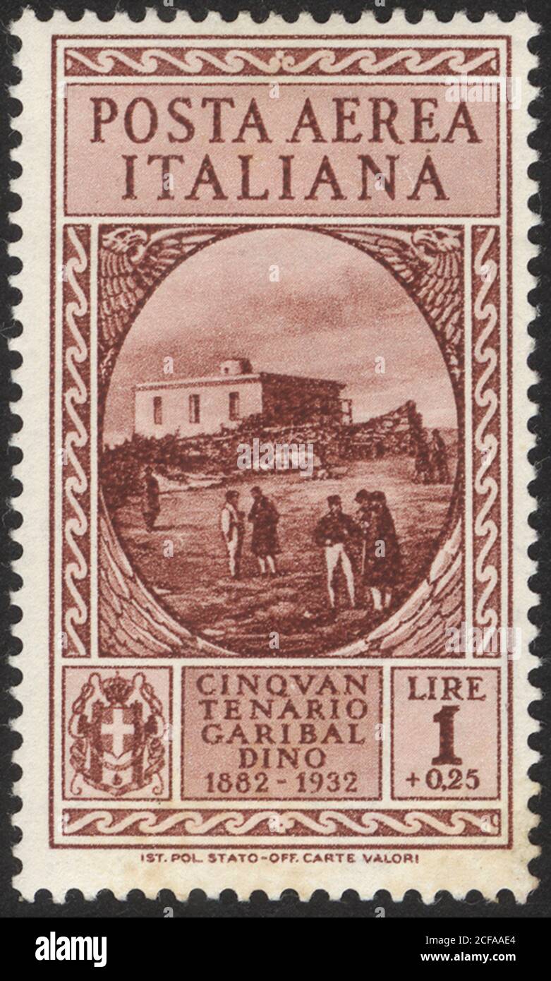 Postage stamps of the Italy. Stamp printed in the Italy. Stamp printed ...