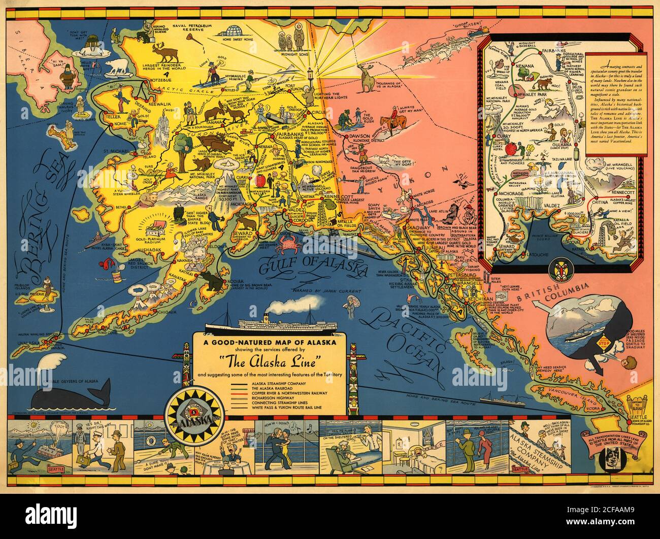 Home Décor Wall Décor Home & Living Vintage Poster Alaska Steamship ...