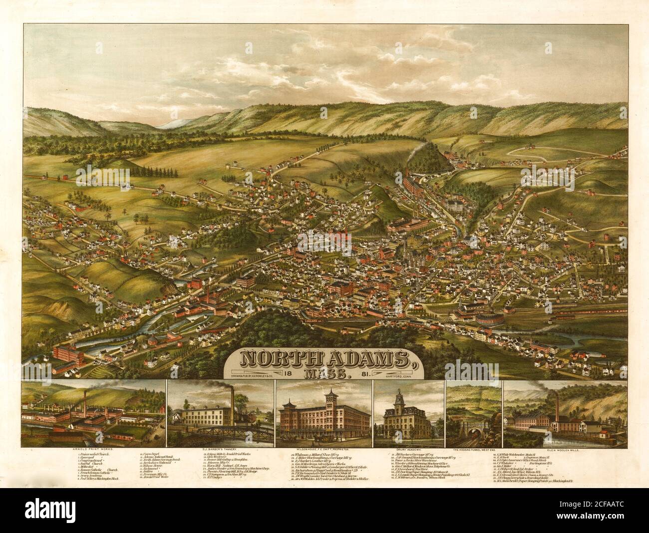 Adams massachusetts map hi-res stock photography and images - Alamy