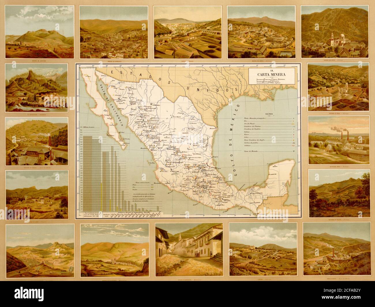 Mineralogical Map of Mexico Stock Photo - Alamy