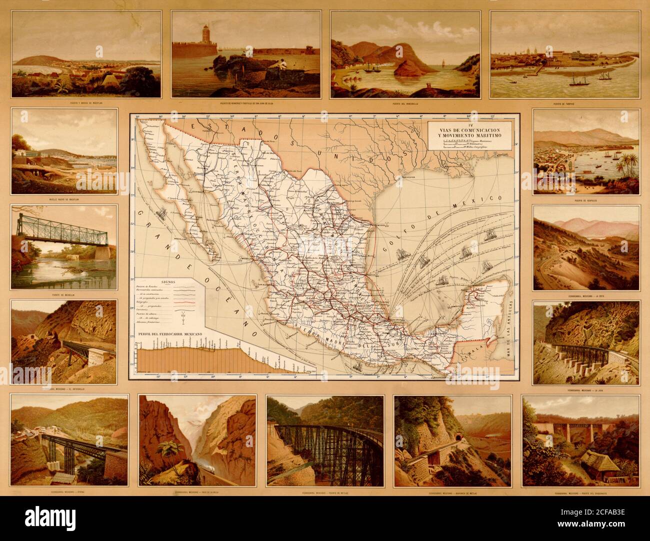 Mexico maps rivers hi-res stock photography and images - Alamy