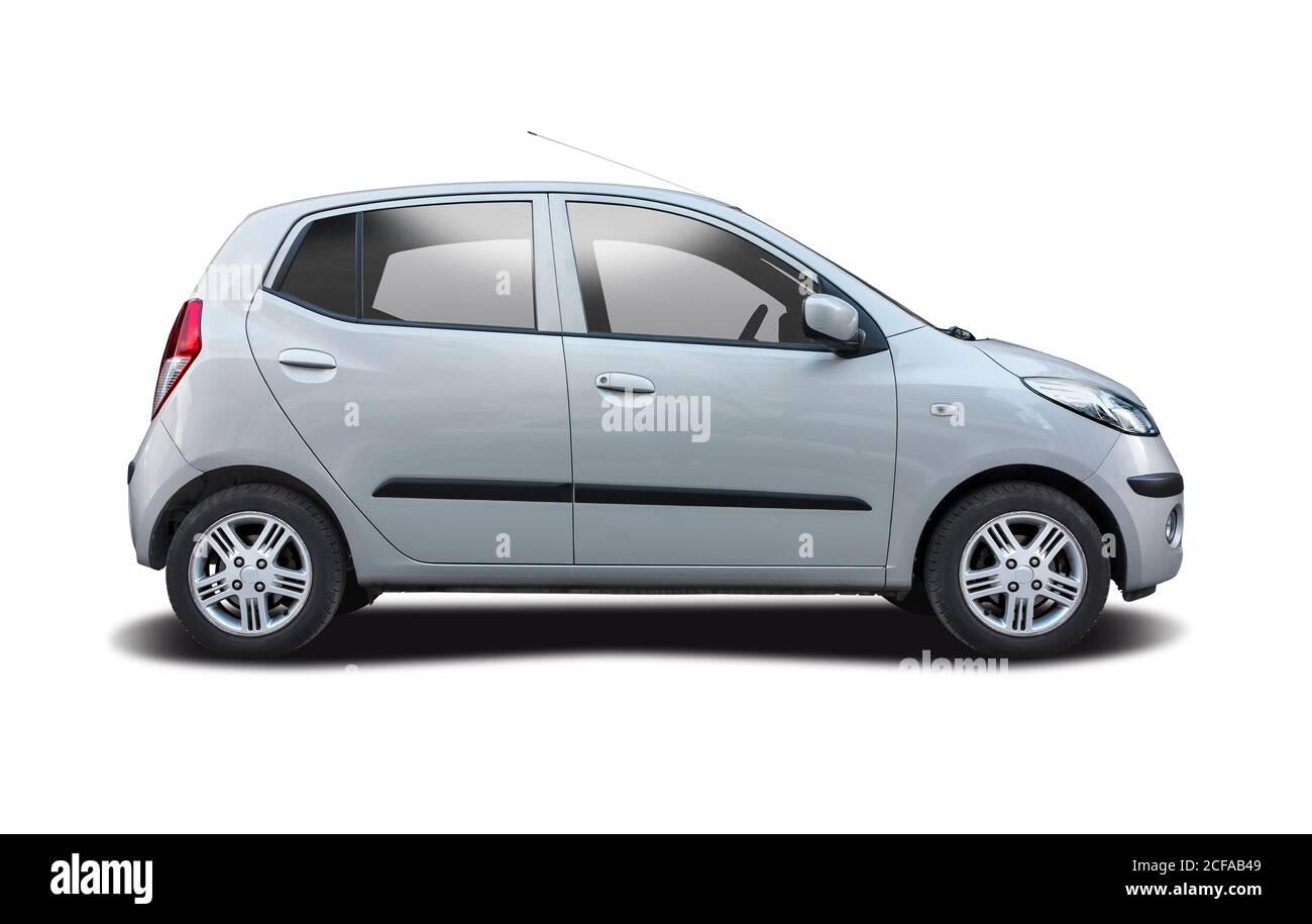 Small hatchback city car side view isolated on white Small hatchback ...