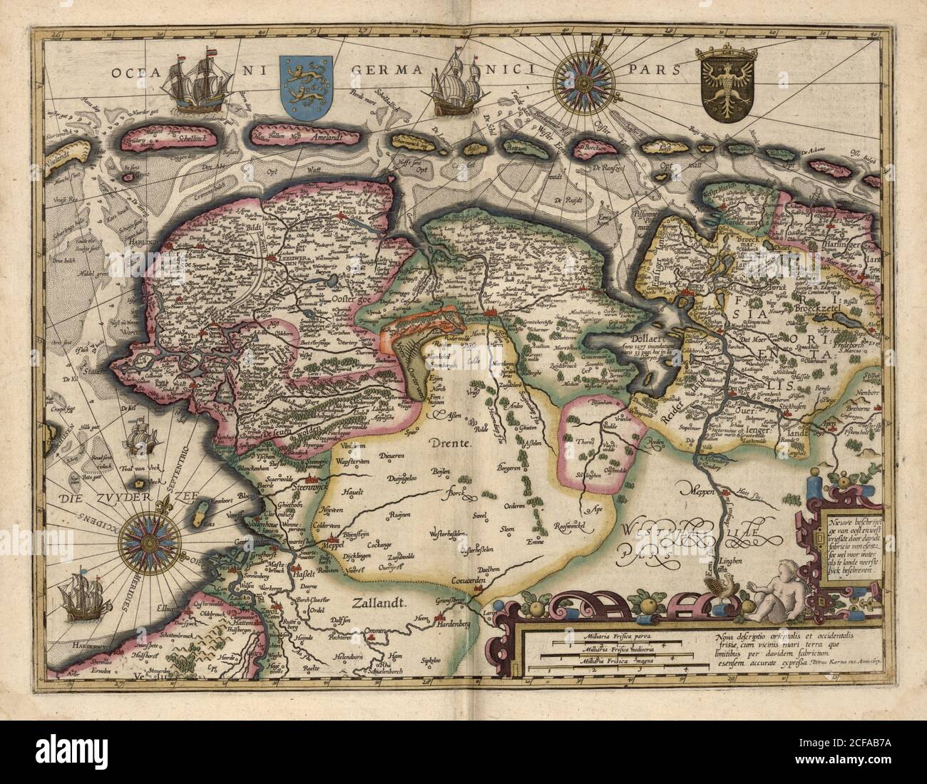 Map of the Area East of the Zuiderzee in the Netherlands Stock Photo ...