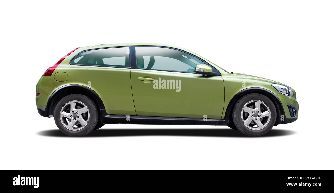 Sport hatchback car side view isolated on white Stock Photo - Alamy