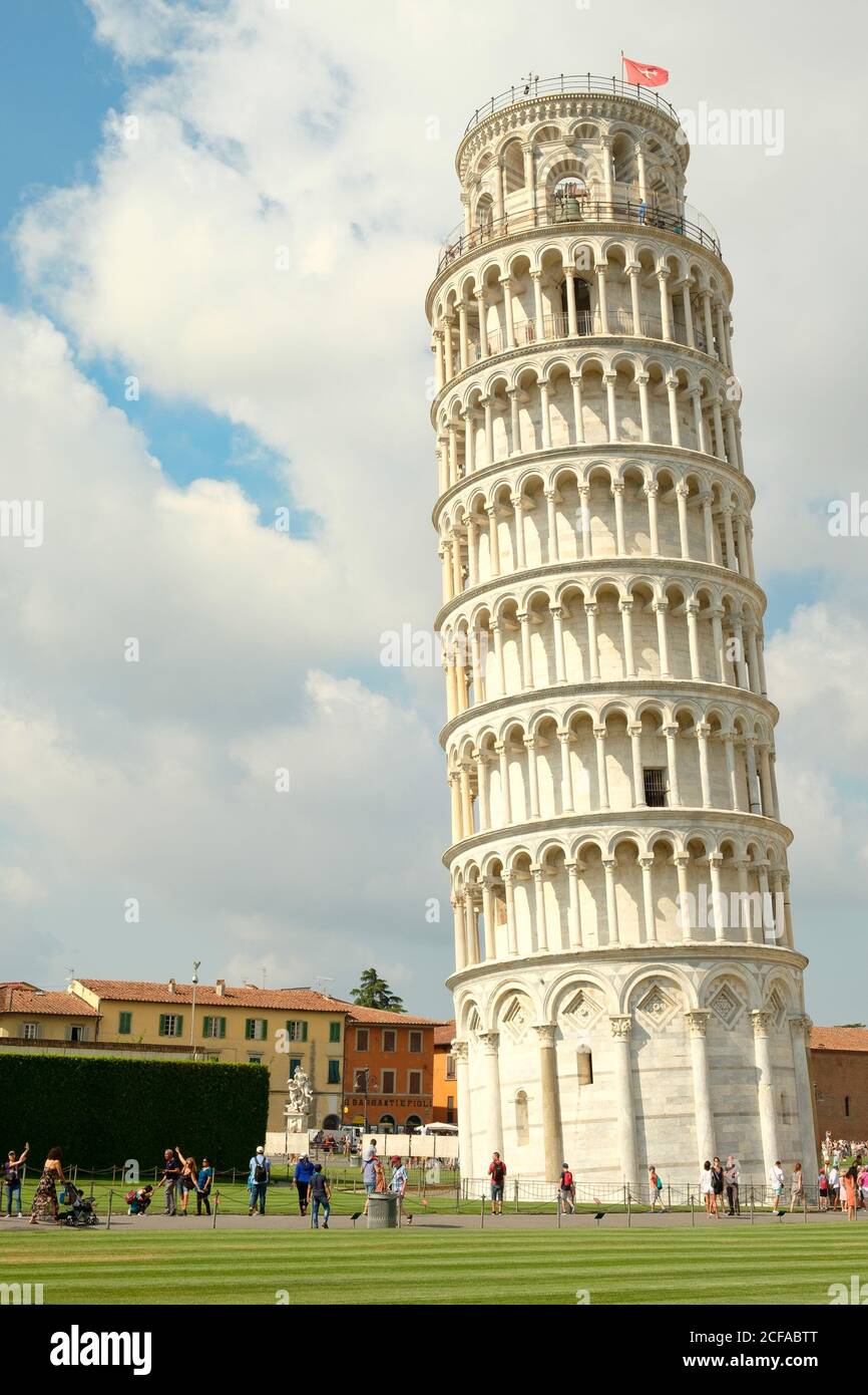 PISA,ITALY - JULY 23, 2017 : The leaning tower of Pisa, a symbol of ...