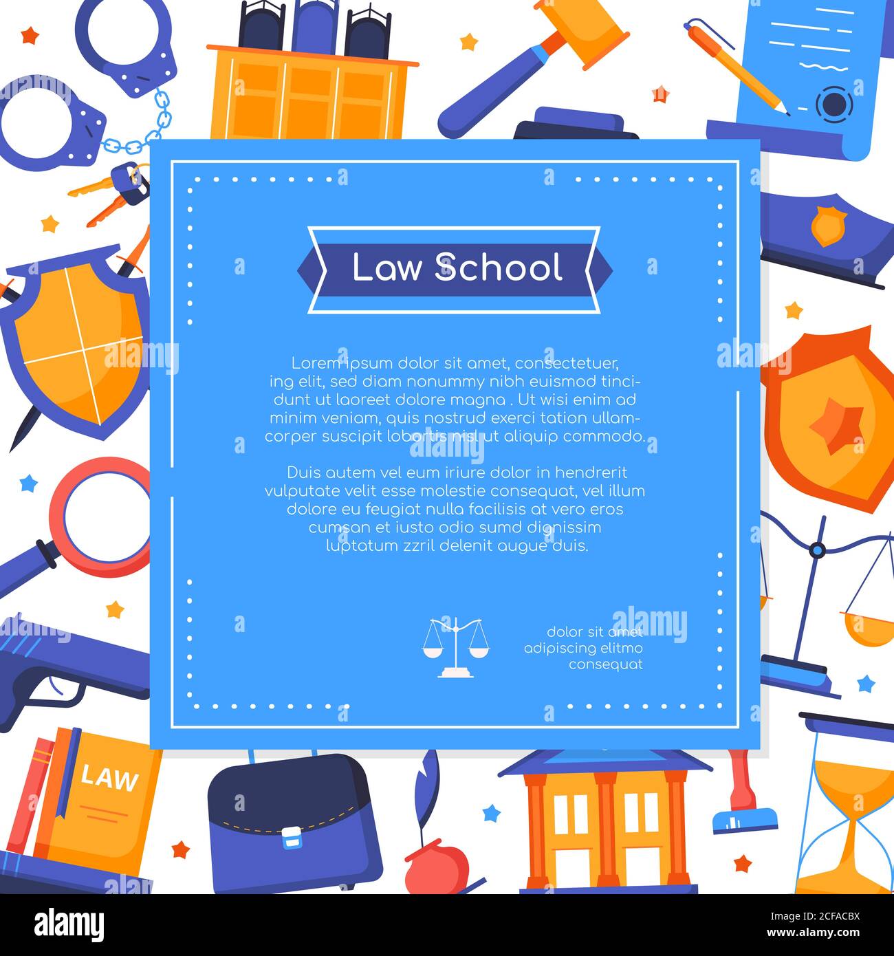 Law school - vector flat design style banner Stock Vector Image & Art ...
