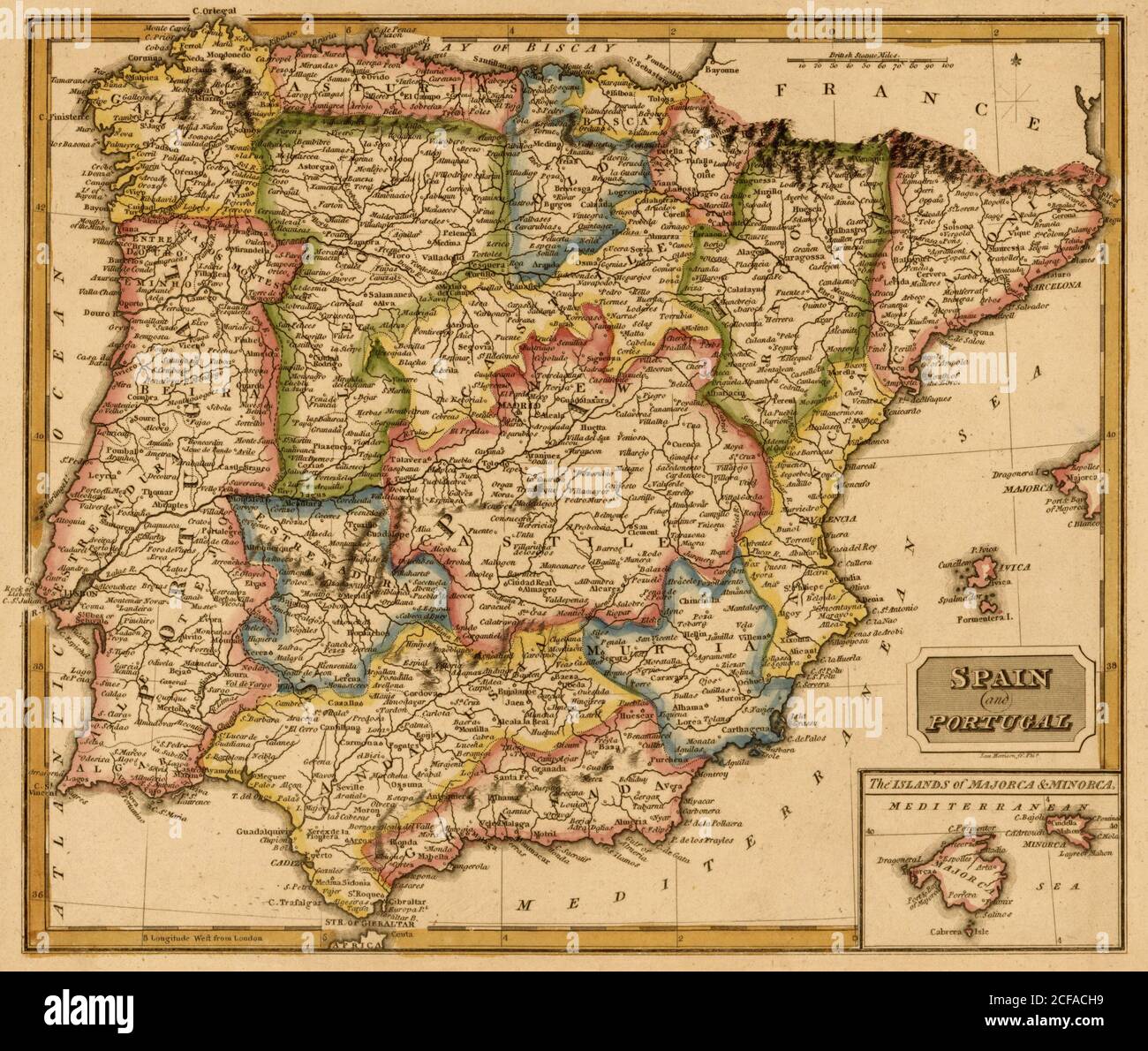 Spain maps hi-res stock photography and images - Alamy